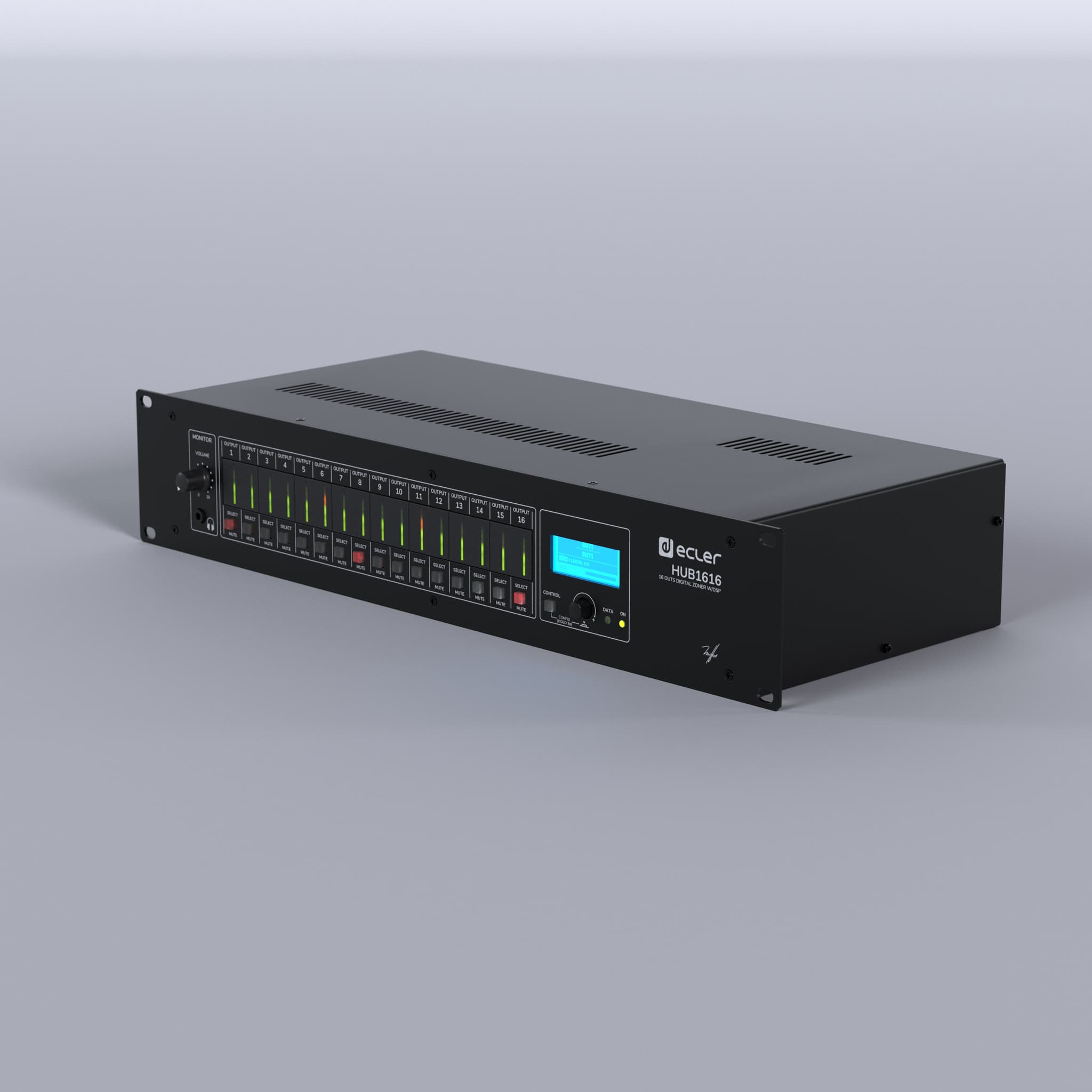 HUB1616: 16x16 | digital zoner | DSP | plug&play. Digital Matrixes.